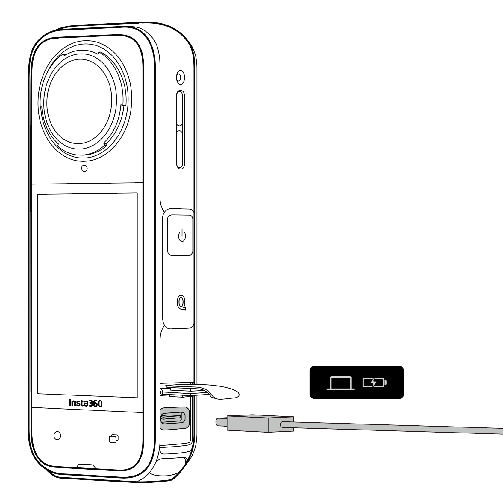 Insta360 x5 Camera Tutorial-Charging
